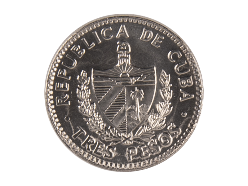 Moneda de tres pesos cubanos